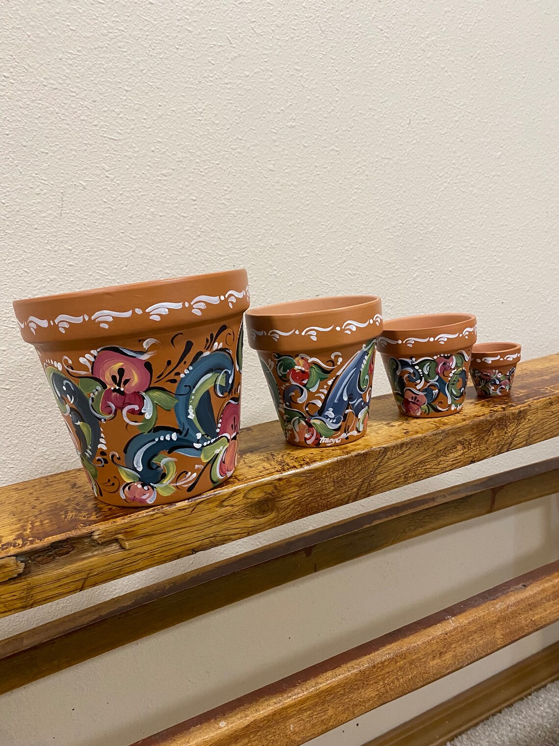 Norwegian Rosemaled Clay Pot 2”3” 4” or 6” - Etsy