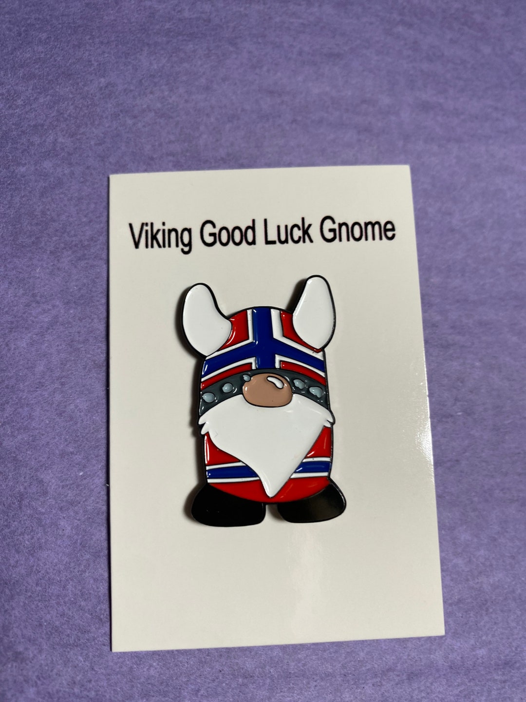 Norwegian Viking Gnome Enamel Pin: Good Luck Charm - Etsy