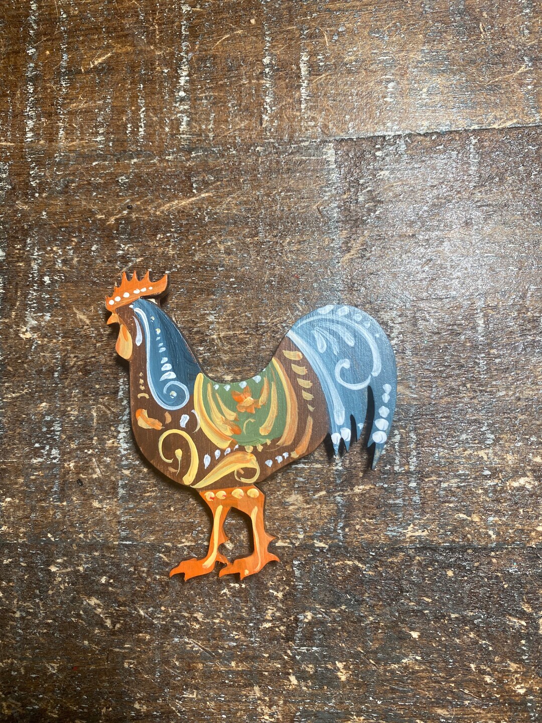 Norwegian Rosemaled Rooster Magnet - Etsy