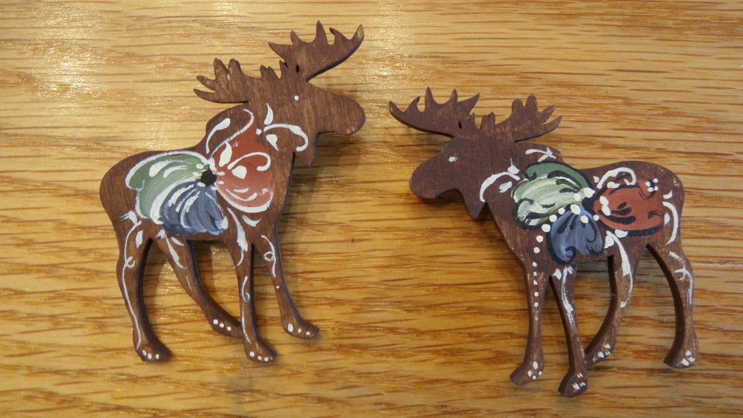 Norwegian Adirondack Rosemaled Moose Pin or Magnet - Etsy