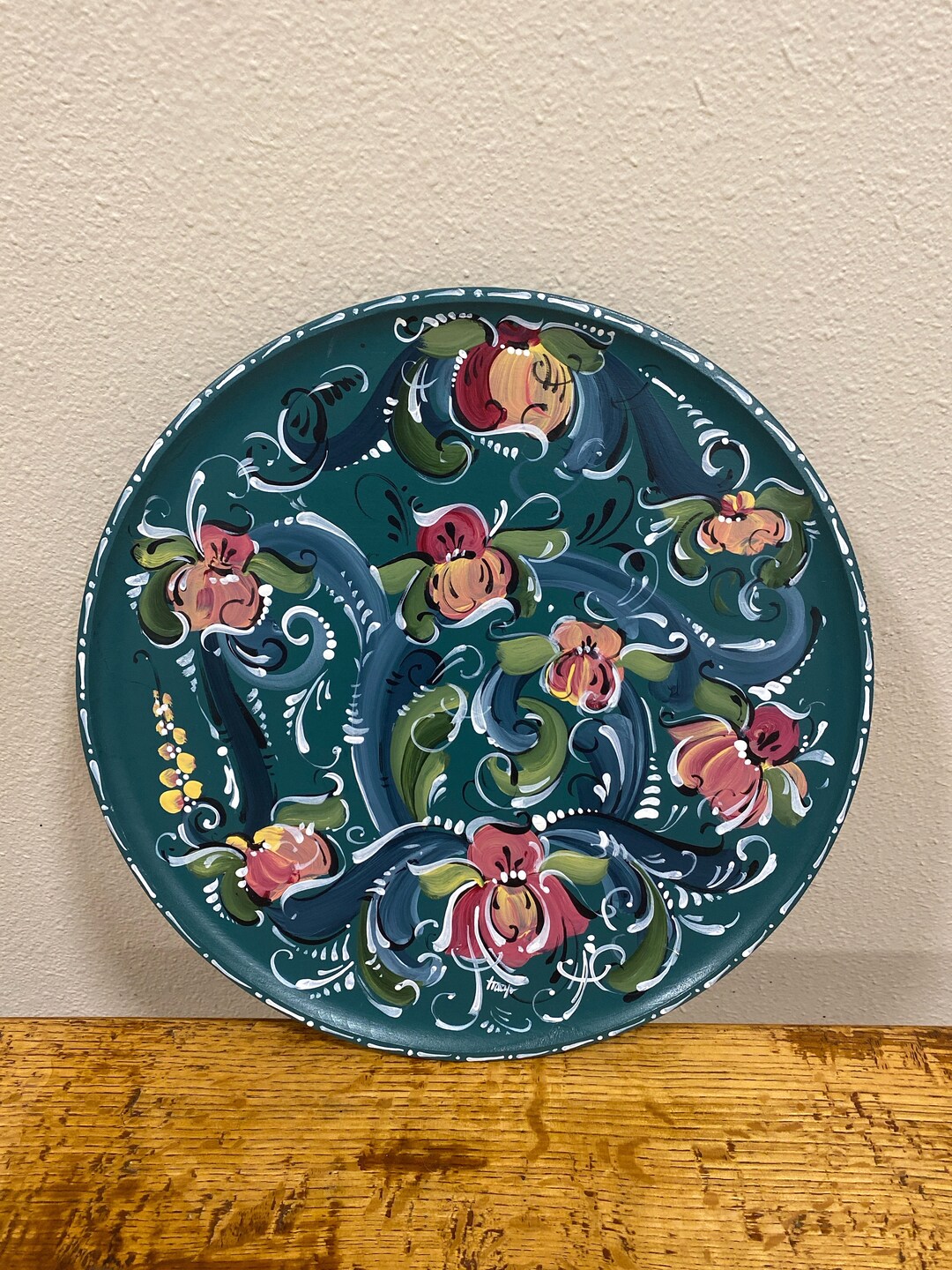 NEW Norwegian Rosemaled Wood Plate - Etsy