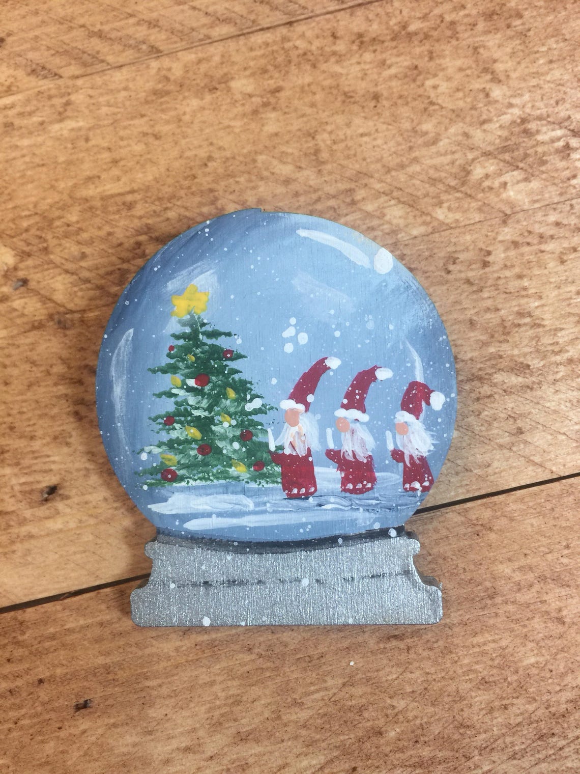 Hand Painted Snow Globe Pin or Magnet Choice - Etsy