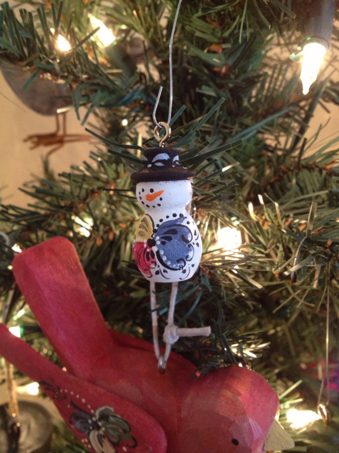 Tiny Norwegian Rosemaled Snowman Ornament - Etsy