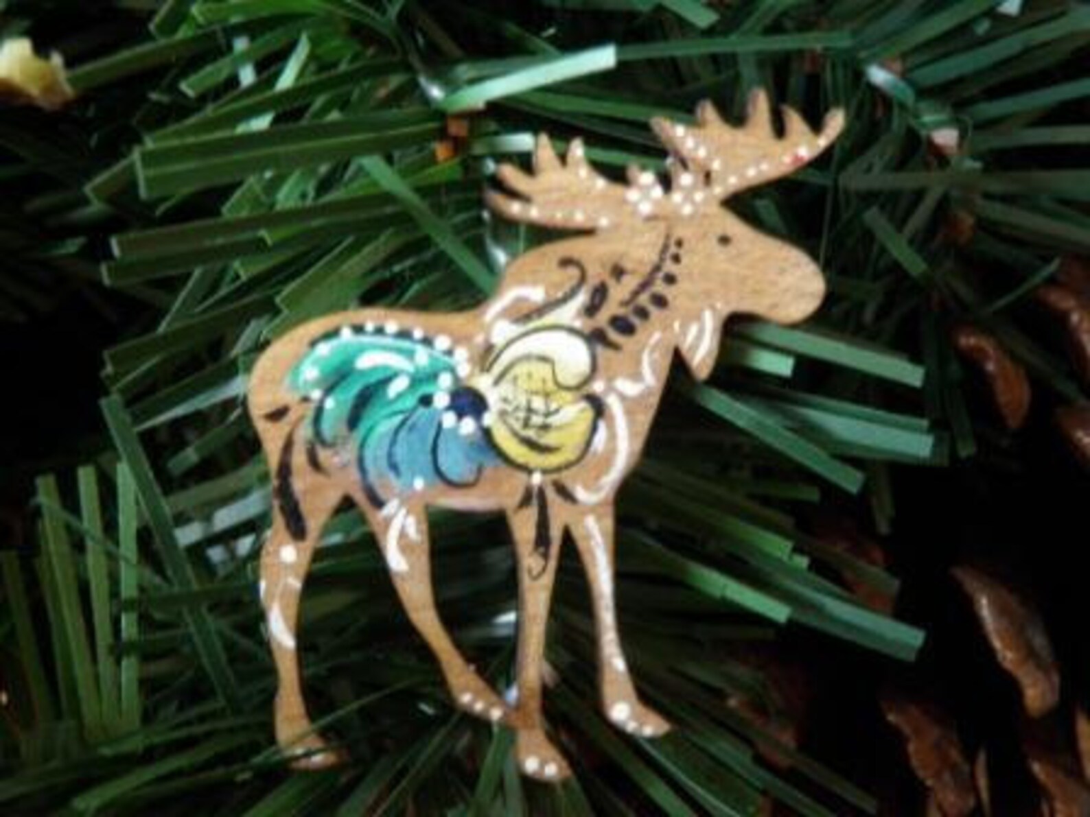 Norwegian Adirondack Rosemaled Moose Pin or Magnet - Etsy