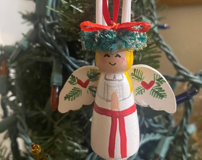 Swedish Santa Lucia Angel Ornament CHOICE of Size - Etsy