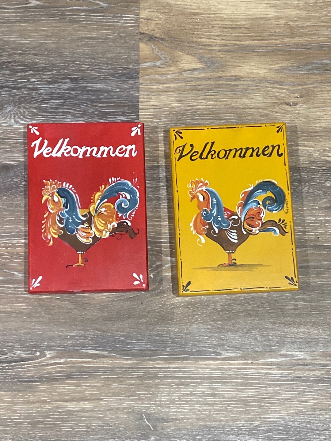 Norwegian Rosemaled Rooster Welcome Sign - Etsy