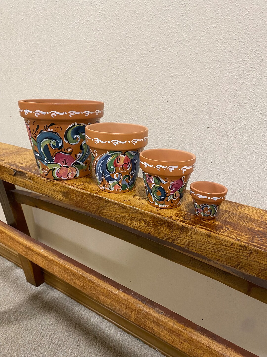 Norwegian Rosemaled Clay Pot 2”3” 4” or 6” - Etsy