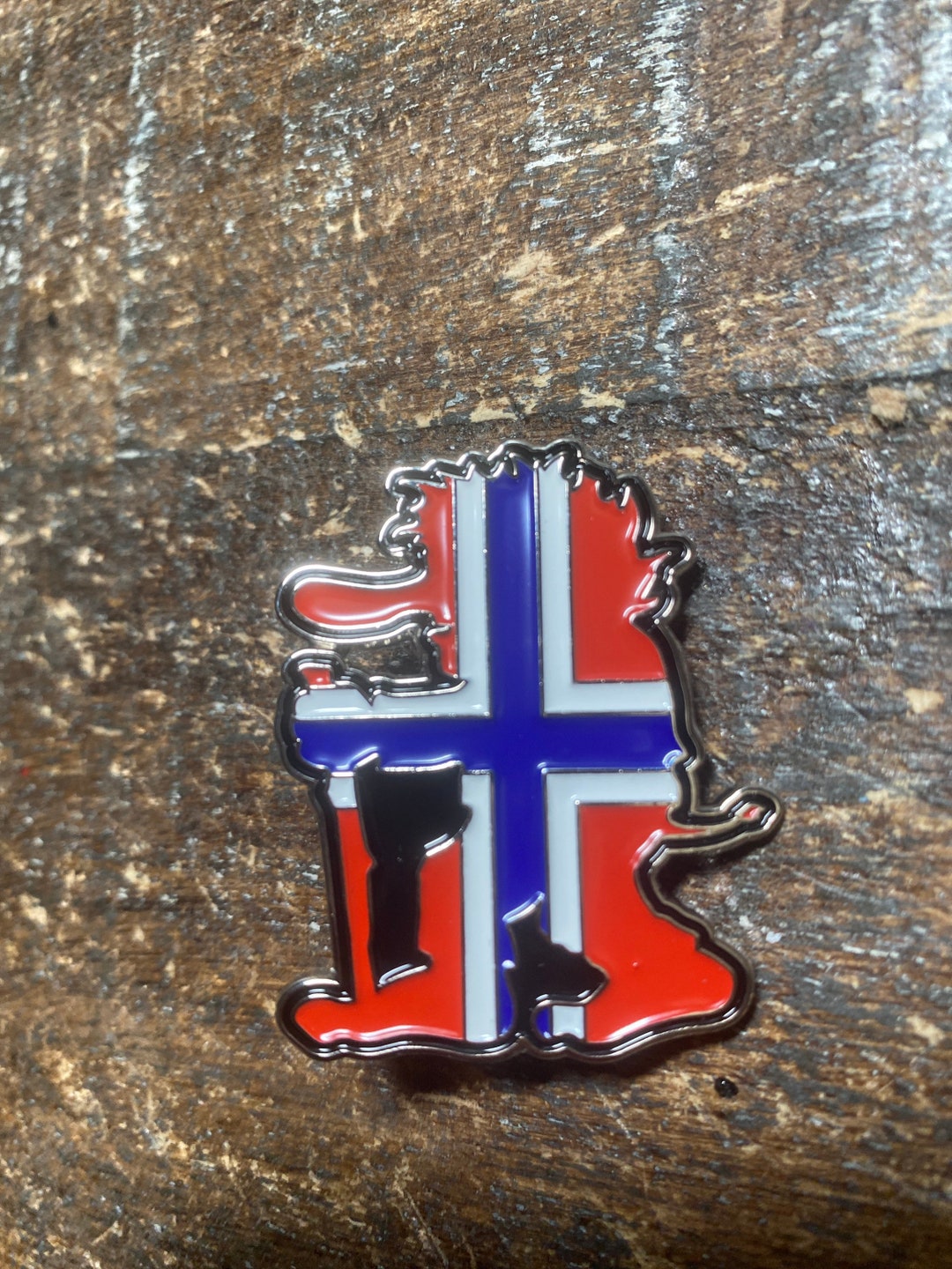 Norwegian Flag Troll Enamel Pin - Etsy