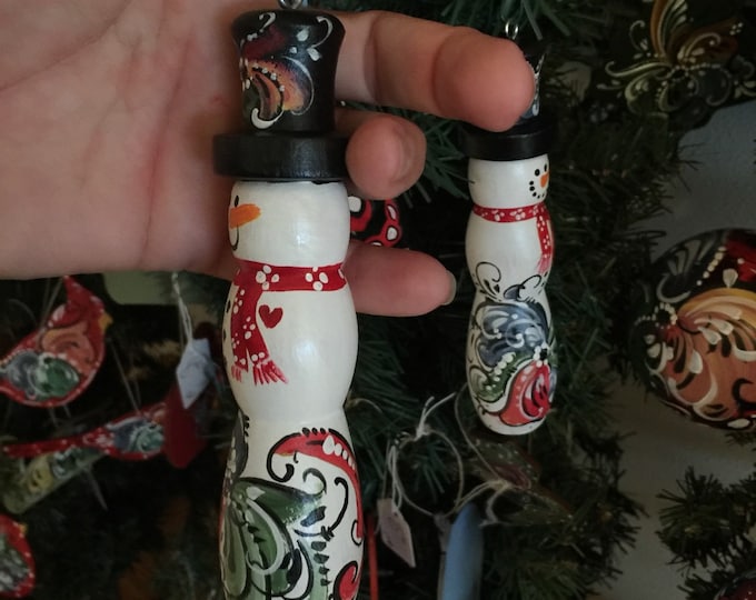 Norwegian Rosemaled Tall Skinny Snowman Ornament - Etsy