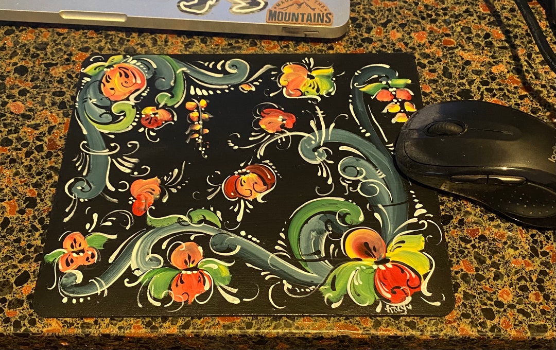 Norwegian Rosemaled Mouse Pad - Etsy