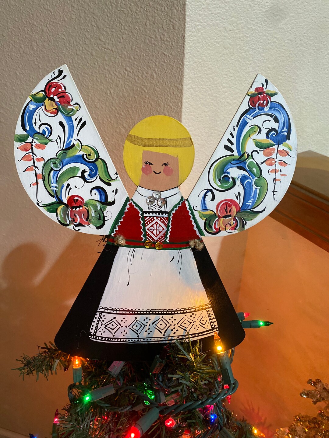 Norwegian Bunad Angel Tree Topper - Etsy