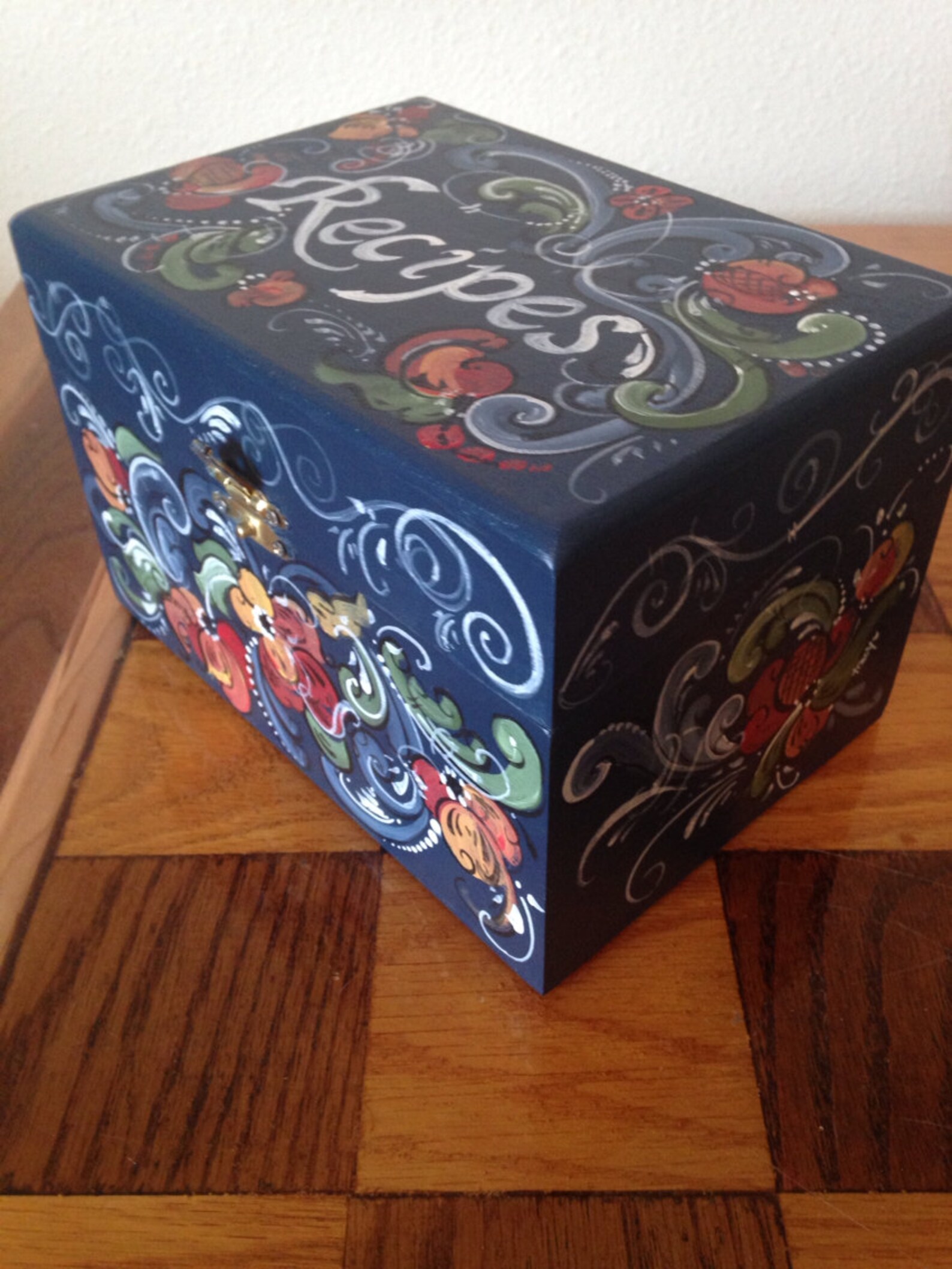 Norwegian Rosemaled Recipe Box - Etsy