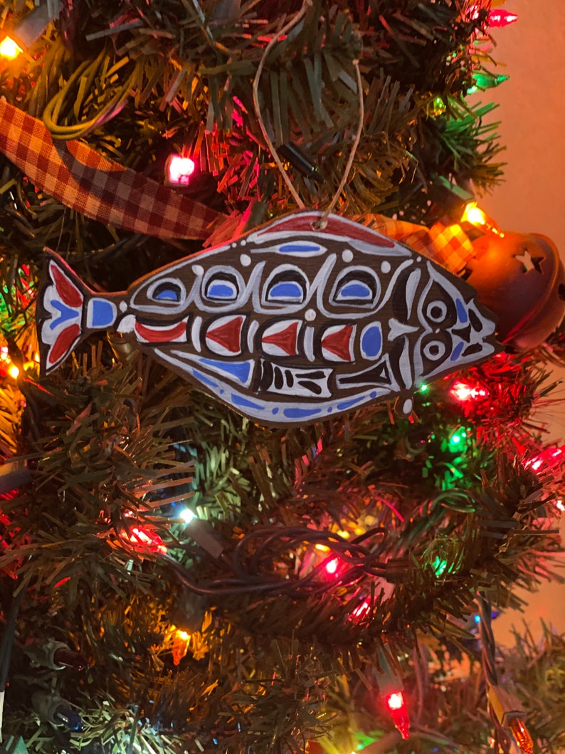 Pacific Northwest Haida Style Halibut Ornament - Etsy