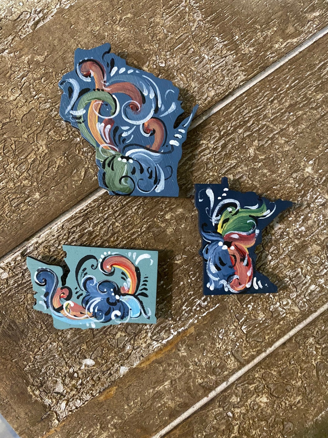 Norwegian Rosemaled State Magnets - Etsy