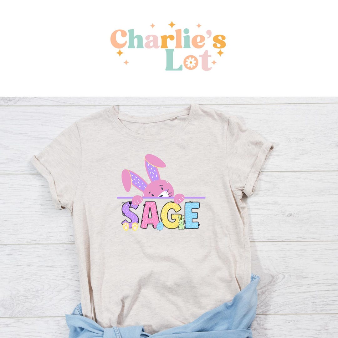 Personalized Easter Shirt for Kids – Custom Name Easter Tee – Pastel ...
