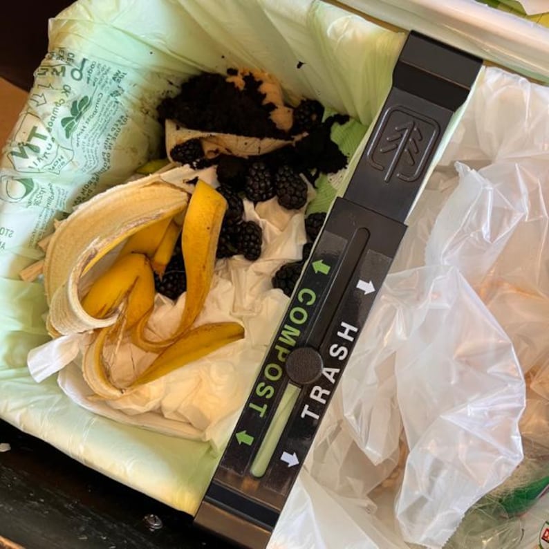 Trash Can Divider for Compost and Recycle Kitchen Waste Organizer ...