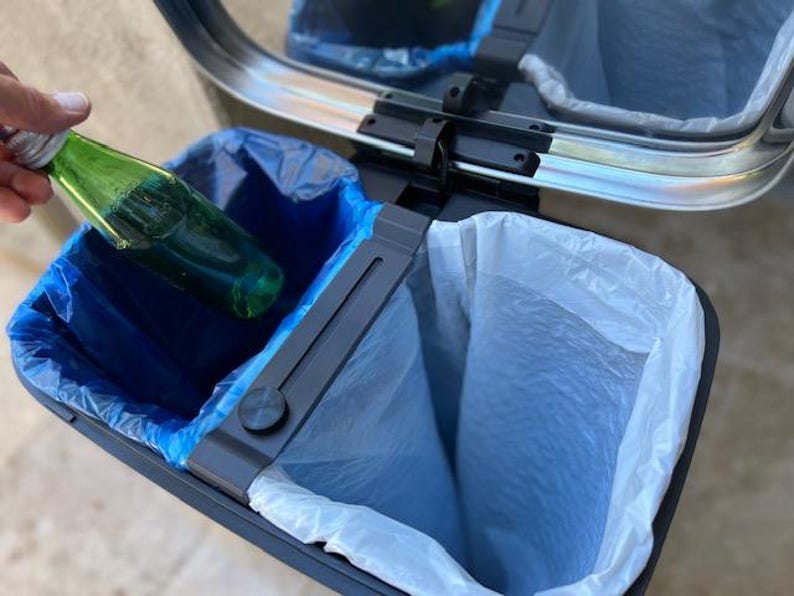 Trash Can Divider for Compost and Recycle Kitchen Waste Organizer ...