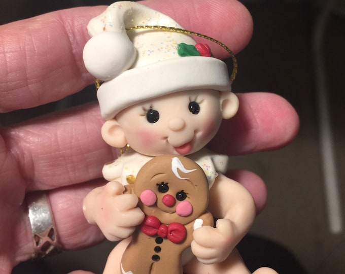 Baby With Gingerbread Baby's 1st Christmas Ornament / Babys First ...