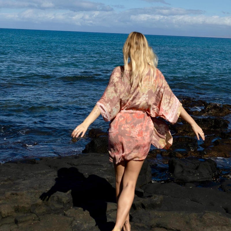 Pink Silk. Robe - Etsy