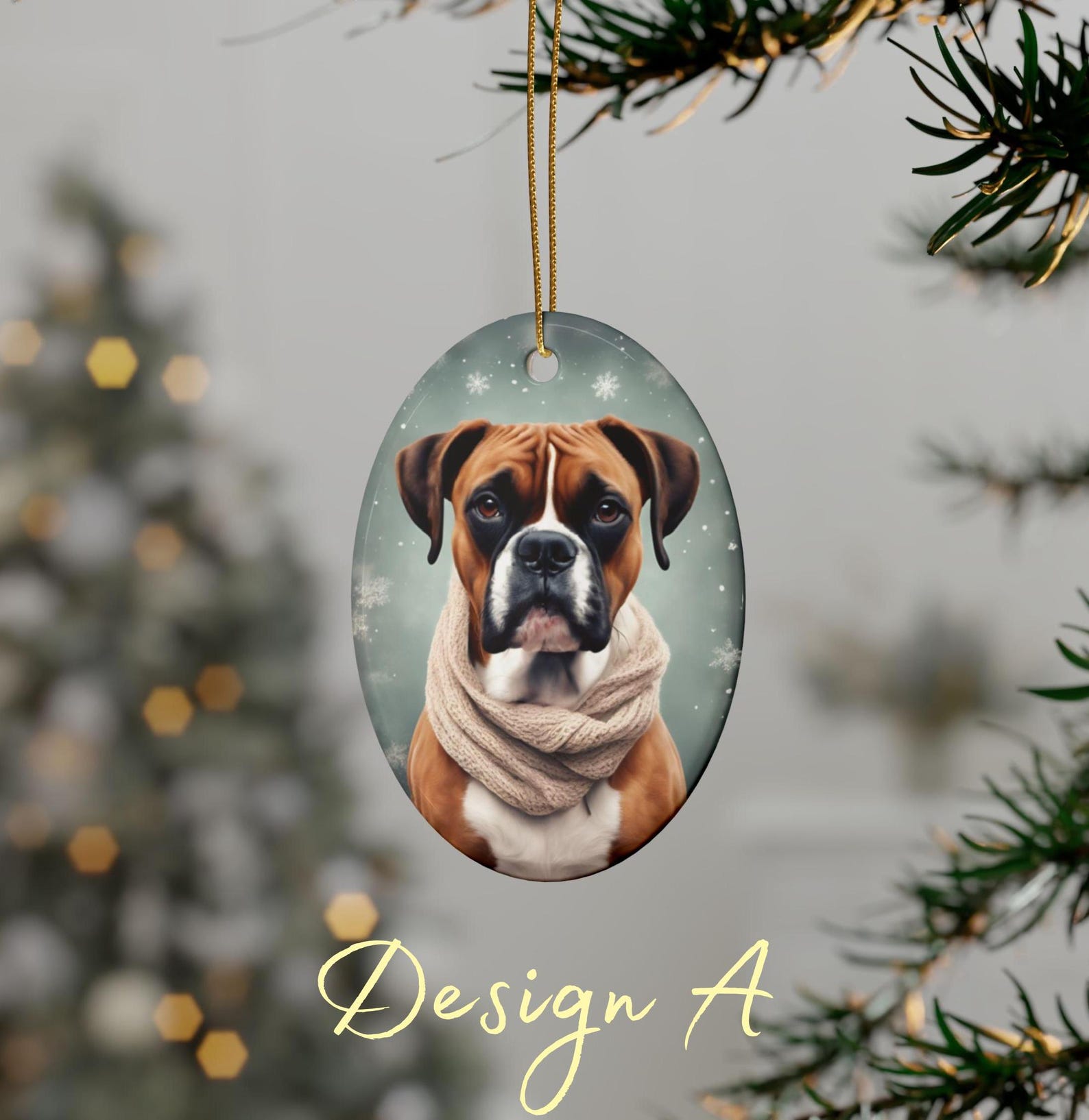 Boxer Christmas Ornament, Dog Owner Festive Decor, Gift for Boxer Lover ...