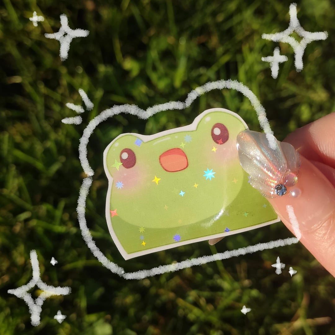 Sticker Holographique Grenouille Mignon Surprise - Etsy