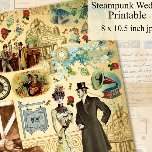 STEAMPUNK PARTS Digital Printable Collage Sheet Vintage - Etsy