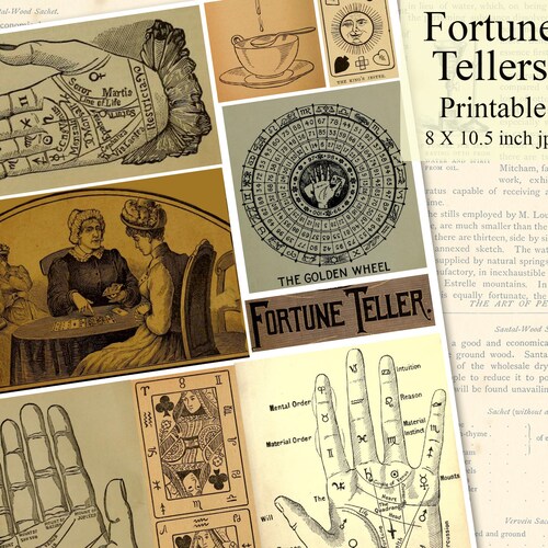 Fortune Teller Printable Collage Sheet Antique Images - Etsy