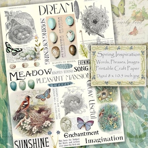 Printable Spring Journal Prompts, Birds Nests, Eggs, Inspiration ...
