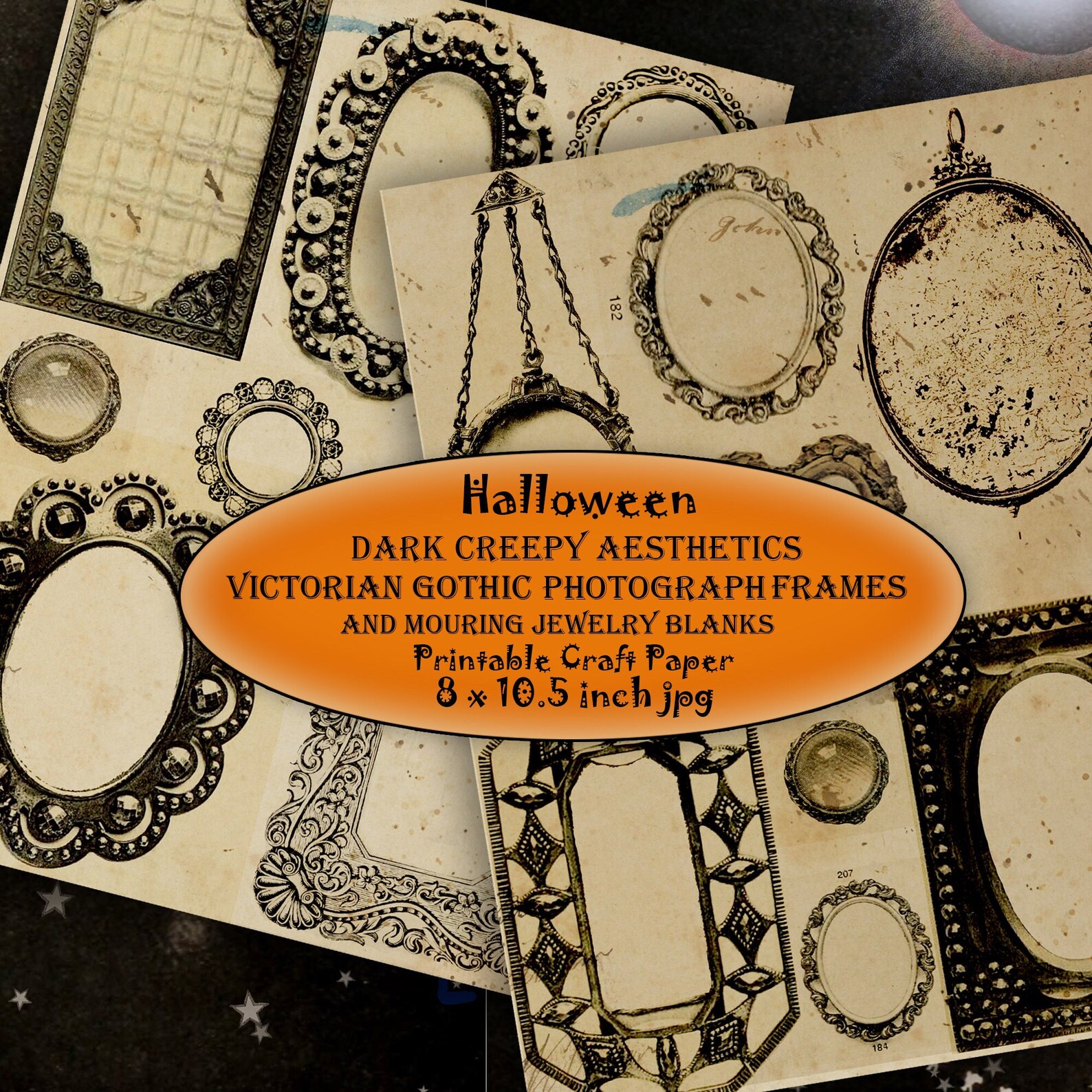 Goth Frames Halloween Elements Printable Clusters - Etsy