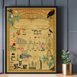 Victorian Apothecary Printable Wall Art Original Design Digital Collage ...