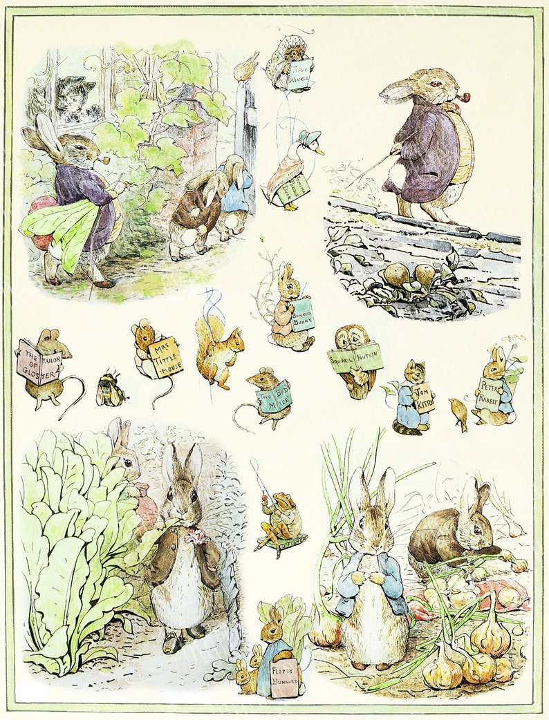 Printable Peter Rabbit and Friends Altered Art Scrapbooking, Journaling ...