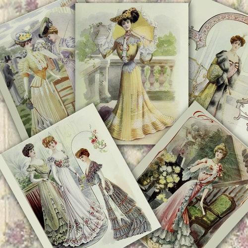 Victorian Ladies Printable Images Instant Download Vintage - Etsy