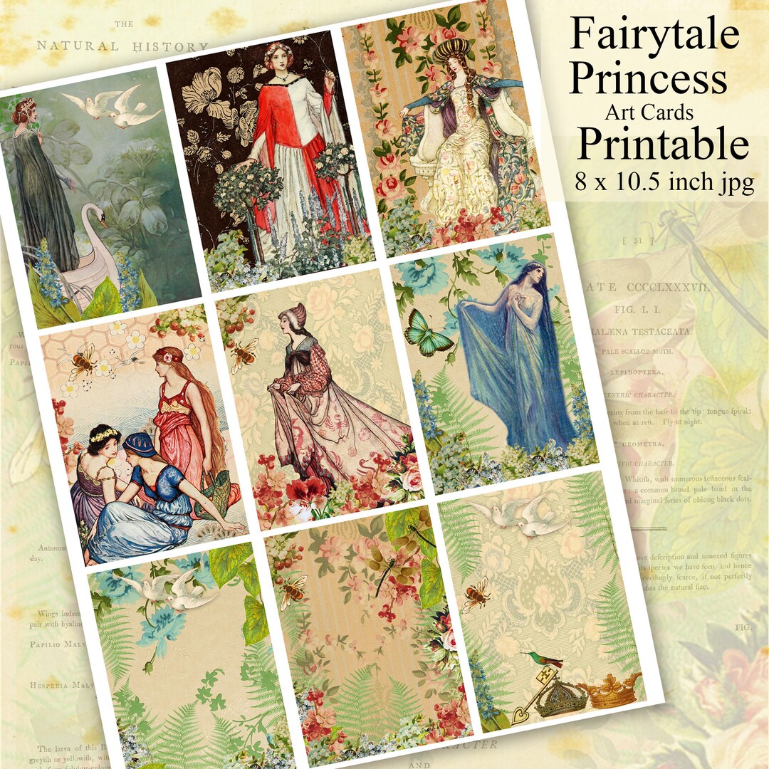 Fairy Tale Princess Altered Art Original Art Cards Printable ...