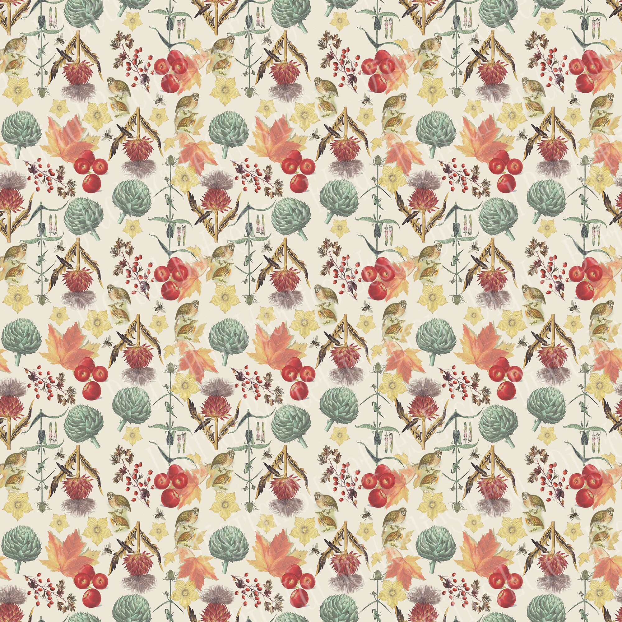 Printable Fall Harvest Repeat Pattern Craft Papers, Pumpkins, Apples ...