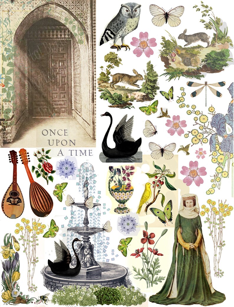 Printable Medieval Gardens Enchanted Flora and Fauna - Etsy