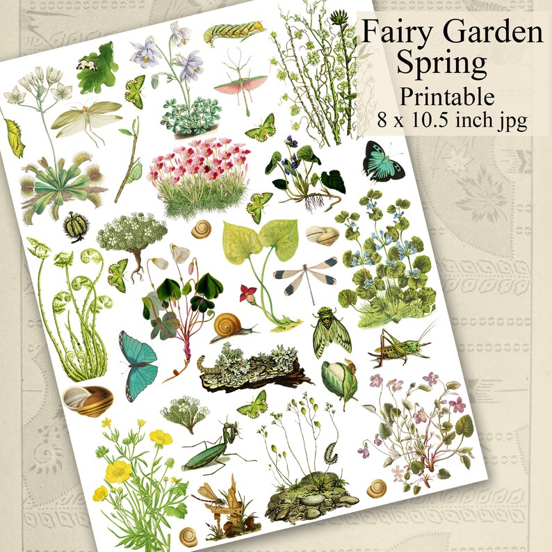 Spring Fairy Garden Printable Scrapbooking Journaling - Etsy
