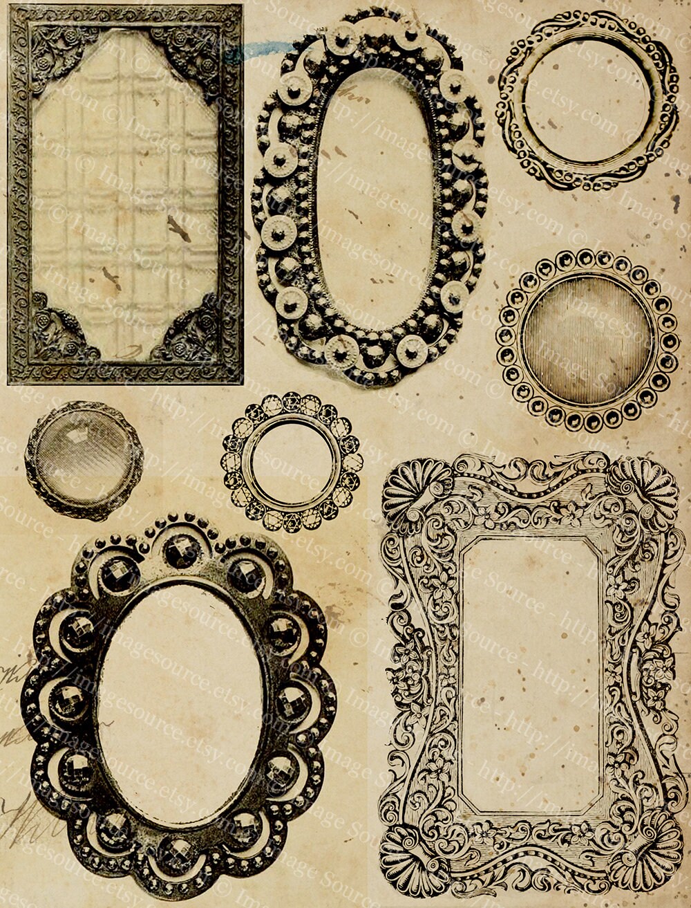 Goth Frames Halloween Elements Printable Clusters - Etsy