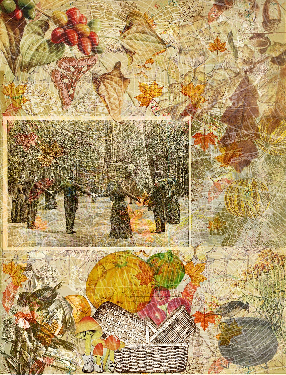 Printable Harvest Moon Halloween Autumn Samhain Digital - Etsy