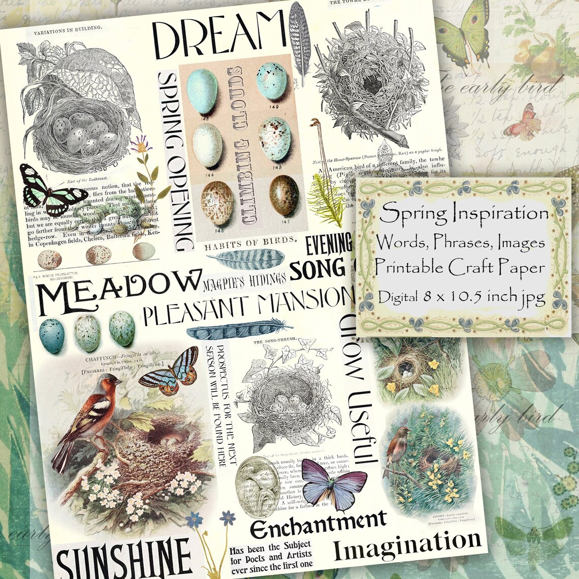 Printable Spring Journal Prompts, Birds Nests, Eggs, Inspiration ...