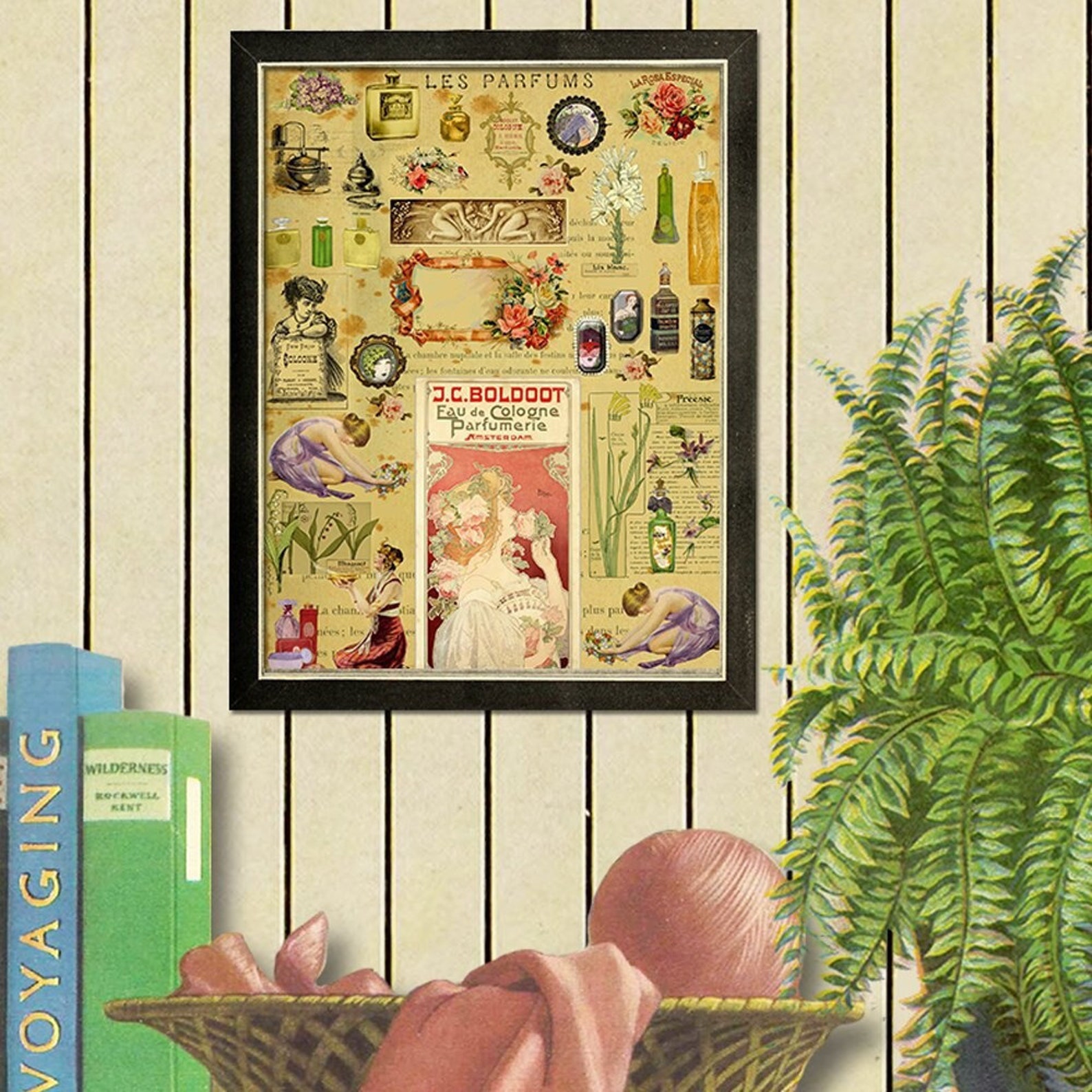 Perfume Collage Poster Printable Wall Art, Art of Perfumery, Room Decor ...