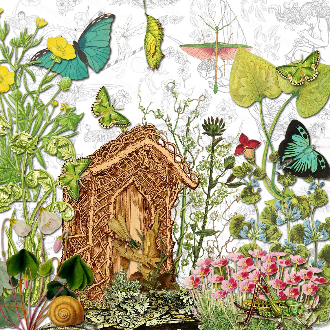 Spring Fairy Garden Printable Scrapbooking Journaling - Etsy