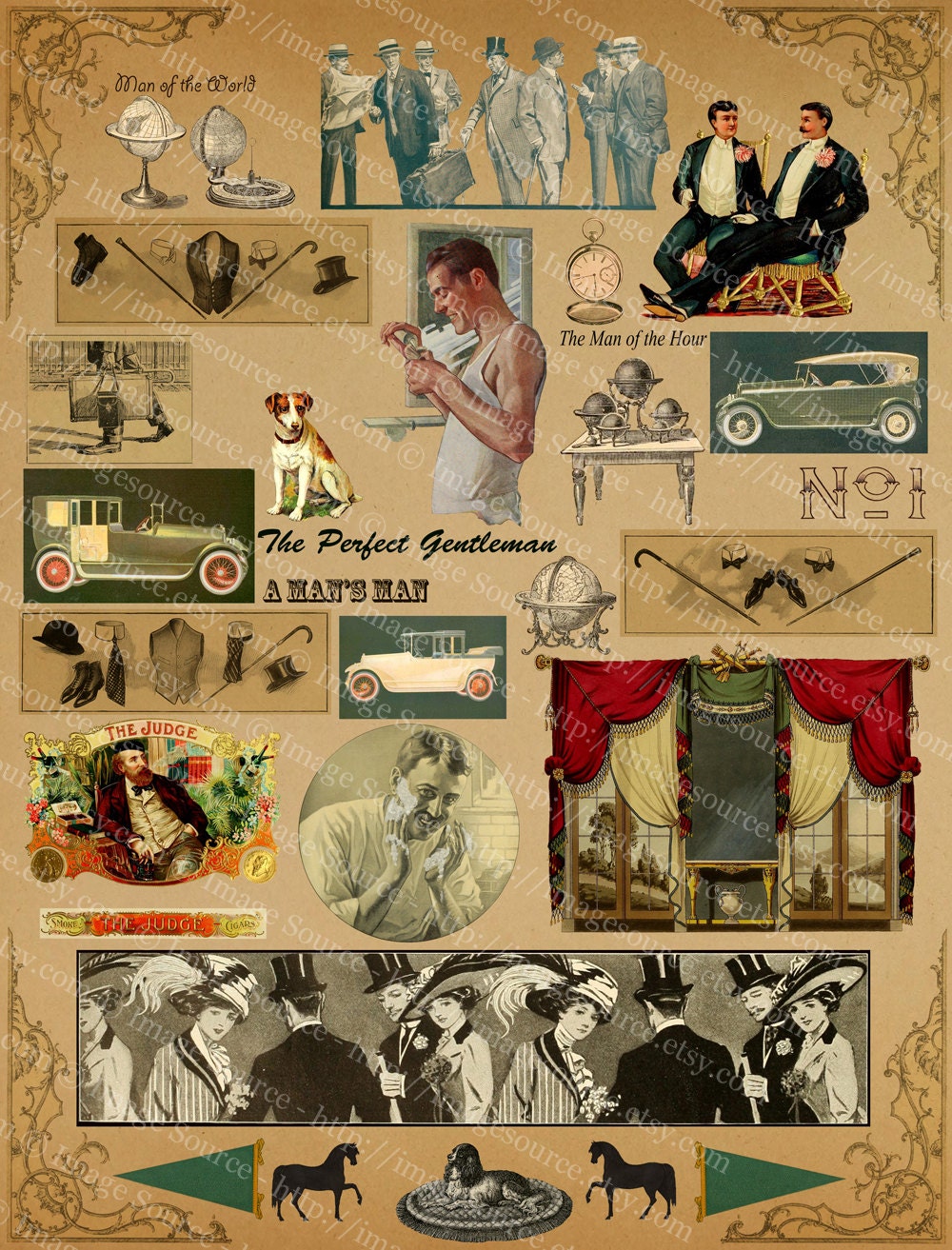 Printable Male Advertising Ephemera From the Art Deco Era 8 X - Etsy