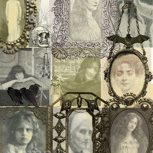 Goth Frames Halloween Elements Printable, Clusters, Scrapbooking ...