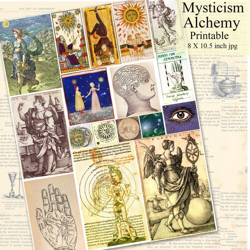 Alchemy Symbols Medieval Mysticism Collage Sheet Digital - Etsy