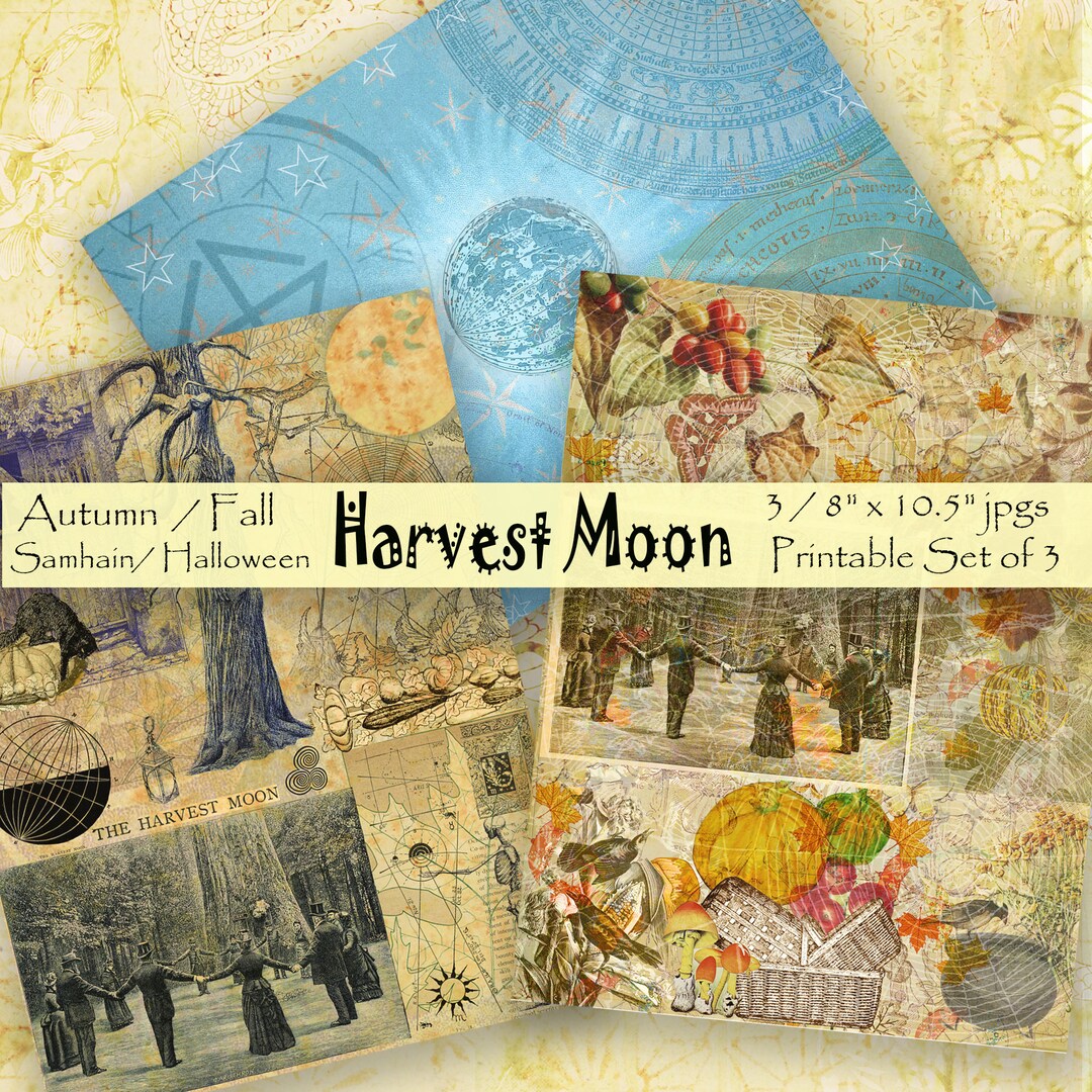 Printable Harvest Moon Halloween Autumn Samhain Digital - Etsy