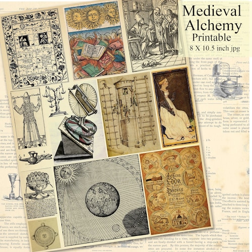 Alchemy Symbols Medieval Mysticism Collage Sheet Digital - Etsy