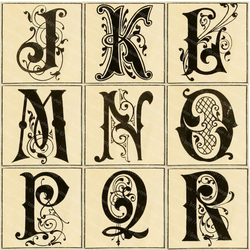 Fancy Alphabet Squares Printable, Decorative, Bold, Large Letters ...