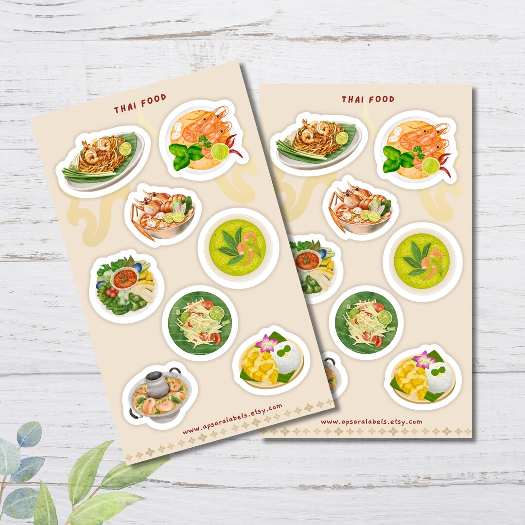 Thai Food Stickers, Thai New Year, Thai Traditional Food, Thailand Food ...