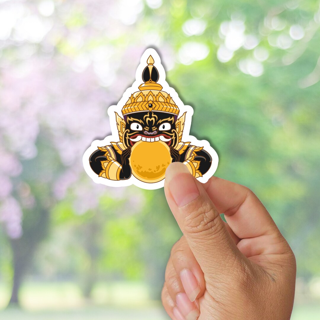 Reahu Chap Chan, Khmer Sticker, Solar Eclipse, Khmer New Year Sticker ...