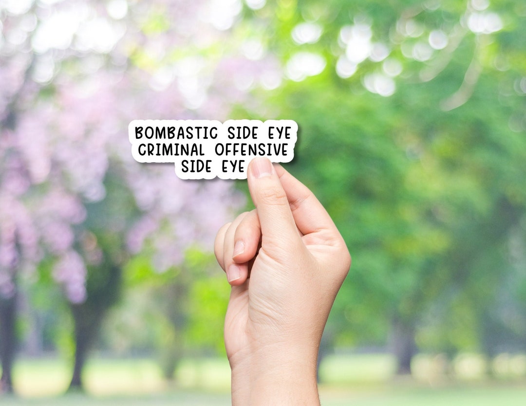 Bombastic Side Eye Sticker, Water Bottle Sticker, Tumbler Decal Sticker ...